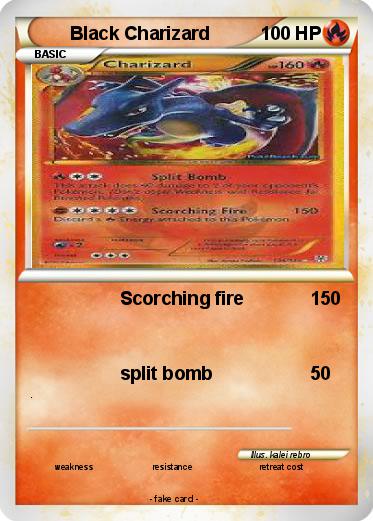 Pokémon Black Charizard 50 50 - Scorching fire - My Pokemon Card