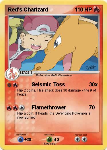 Pokémon Red s Charizard 30 30 - Seismic Toss - My Pokemon Card