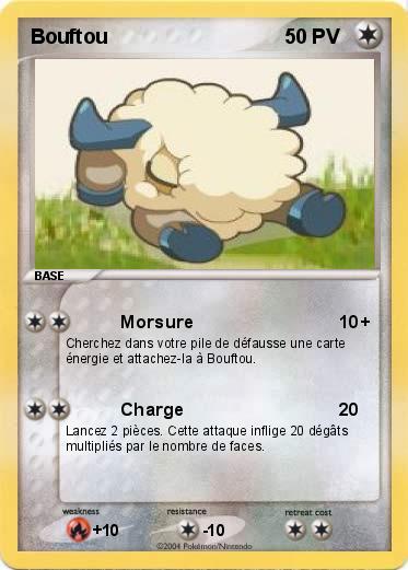 Pokémon Bouftou 47 47 - Morsure - Ma carte Pokémon