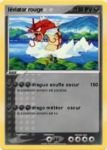 Pokémon leviator rouge 24 24 - draguo soufle oscur 150 - Ma carte Pokémon
