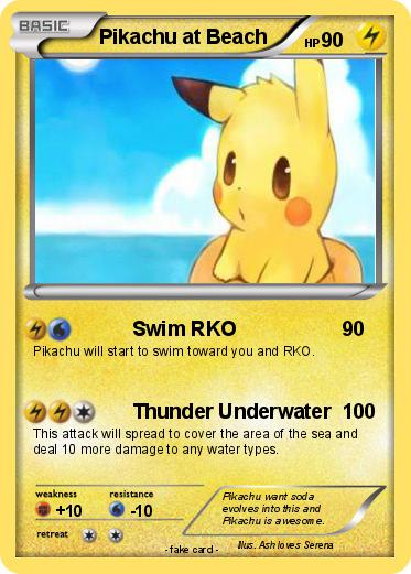 Pokémon Pikachu at Beach - Swim RKO - My Pokemon Card