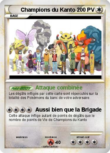 Pokémon Champions du Kanto - Attaque combinée - Ma carte Pokémon