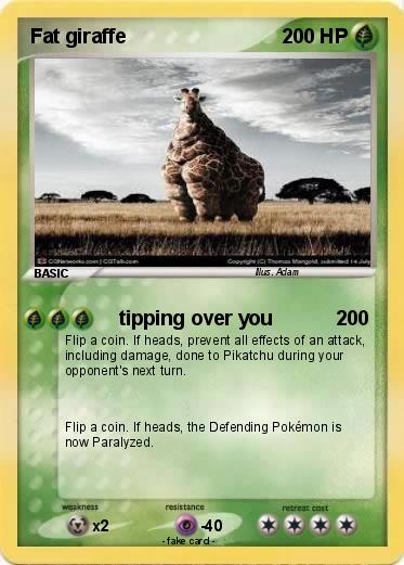 Pokémon Fat giraffe 16 16 - tipping over you - My Pokemon Card