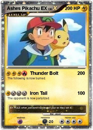 Pokémon Ashes Pikachu EX - Thunder Bolt - My Pokemon Card