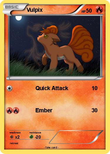 Pokémon Vulpix 328 328 - Quick Attack - My Pokemon Card
