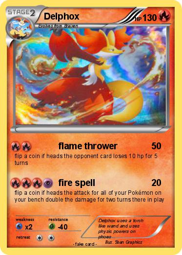 Pokémon Delphox 189 189 - flame thrower - My Pokemon Card