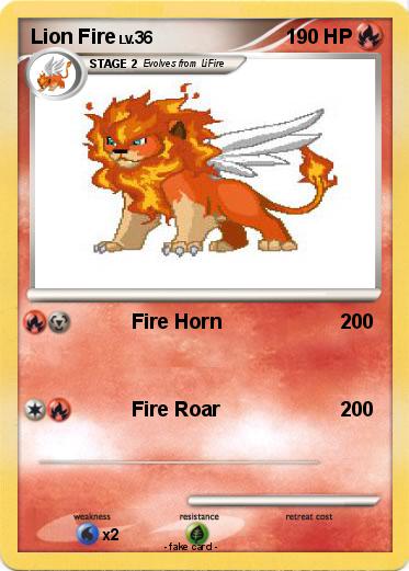 Pokémon Lion Fire 1 1 - Fire Horn - My Pokemon Card