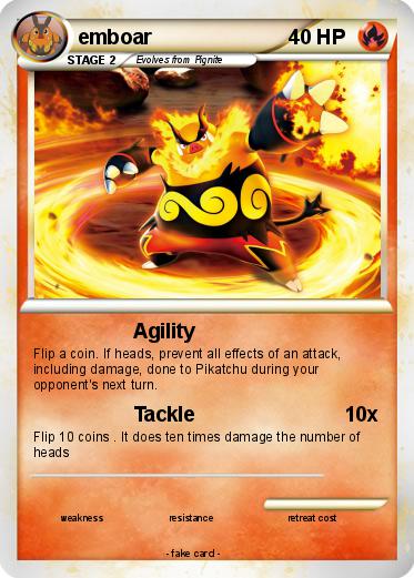 Pokémon emboar 1542 1542 - Agility - My Pokemon Card