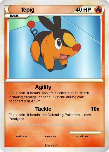 Pokémon Tepig 1043 1043 - Agility - My Pokemon Card