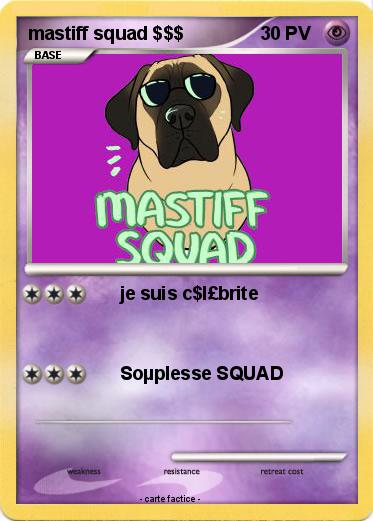Pokémon mastiff squad - je suis c$l£brite - Ma carte Pokémon