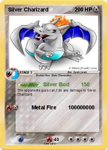 Pokémon Silver Charizard 1 1 - Silver Bod 150 - My Pokemon Card