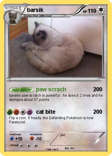 Pokémon barsik - paw scrach - My Pokemon Card