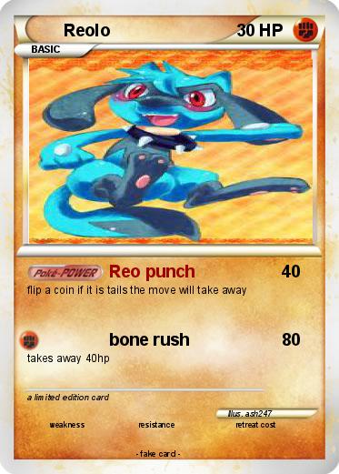 Pokémon Reolo - Reo punch - My Pokemon Card