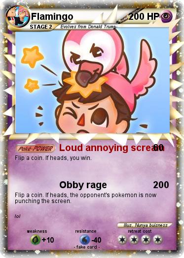 Pokémon Flamingo 33 33 - Loud annoying scream - My Pokemon Card