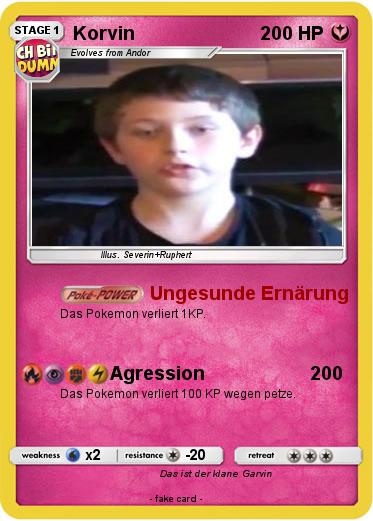 Pokémon Korvin - Ungesunde Ernärung - My Pokemon Card