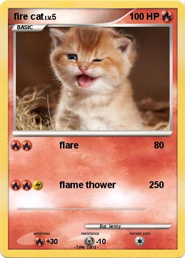 Pokémon fire cat 15 15 - flare - My Pokemon Card