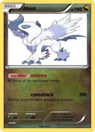 Pokémon Absol 1317 1317 - memes - My Pokemon Card