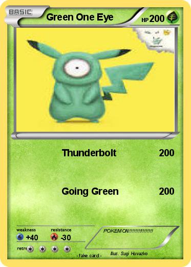 Pokémon Green One Eye - Thunderbolt - My Pokemon Card
