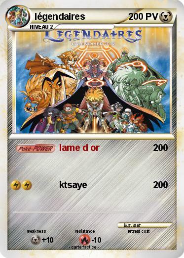 Pokémon legendaires 47 47 - lame d or - Ma carte Pokémon