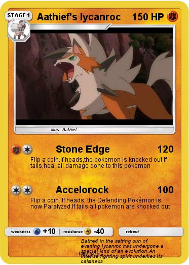 Pokémon Aathief s lycanroc - Stone Edge - My Pokemon Card