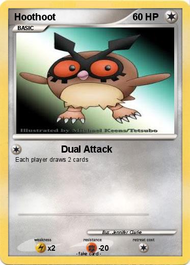 Pokémon Hoothoot 20 20 - Dual Attack - My Pokemon Card