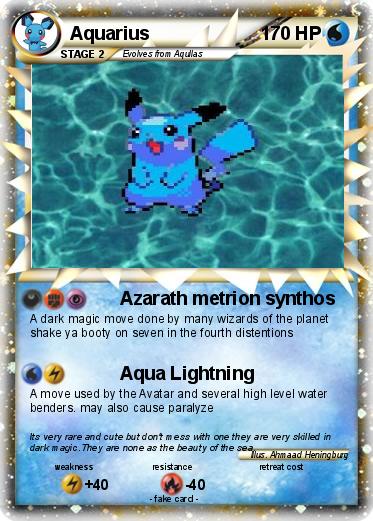 Pokémon Aquarius 11 11 - Azarath metrion synthos - My Pokemon Card