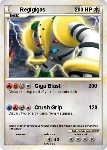 Pokémon Regigigas 931 931 - Giga Blast 200 - My Pokemon Card