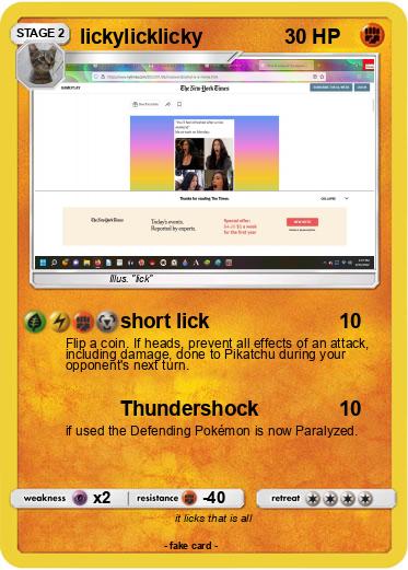 Pokémon lickylicklicky - short lick - My Pokemon Card