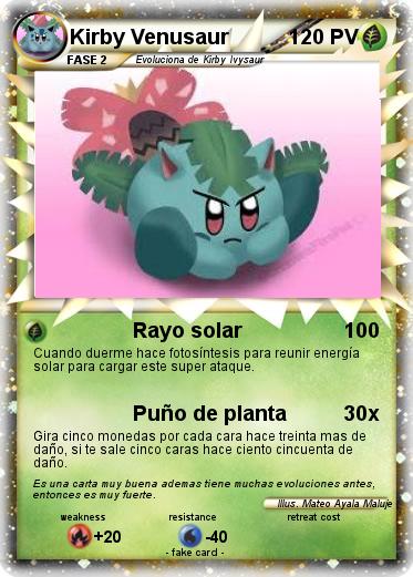 Pokémon Kirby Venusaur - Rayo solar - Mi carta pokémon