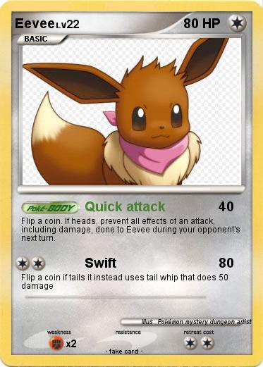 Pokémon Eevee 2228 2228 - Quick attack - My Pokemon Card