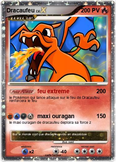 Pokémon Dracaufeu 3452 3452 - feu extreme - Ma carte Pokémon