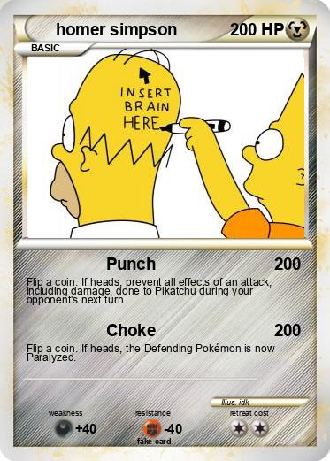 Pokémon homer simpson 1353 1353 - Punch - My Pokemon Card