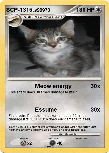 Pokémon SCP 1316 1316 - Meow energy - My Pokemon Card