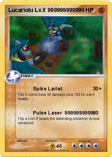 Pokémon Lucariolu Lv X 99999999999 99999999999 - Spike Lariat - My ...