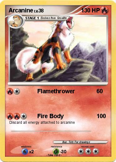 Pokémon Arcanine 412 412 - Flamethrower - My Pokemon Card