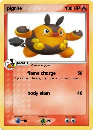 Pokémon pignite 240 240 - flame charge - My Pokemon Card