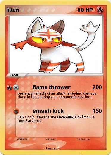 Pokémon litten 306 306 - flame thrower - My Pokemon Card