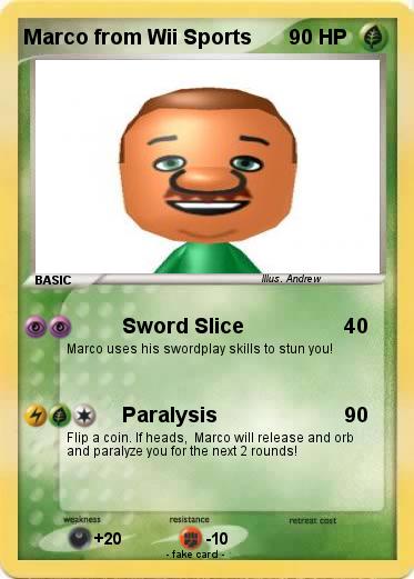 Pokémon Marco from Wii Sports - Sword Slice - My Pokemon Card