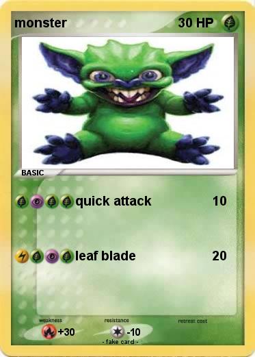 Pokémon monster 2125 2125 - quick attack - My Pokemon Card