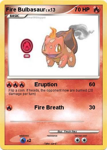 Pokémon Fire Bulbasaur 1 1 - Eruption - My Pokemon Card