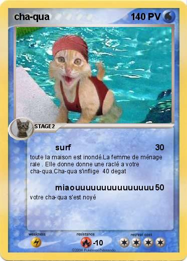 Pokémon cha qua - surf - Ma carte Pokémon
