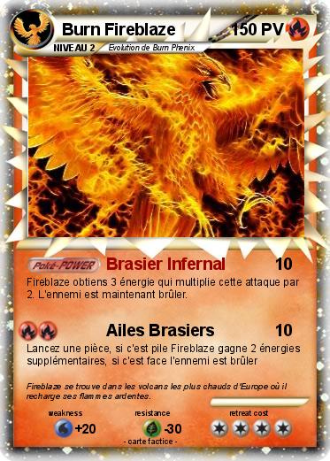 Pokémon Burn Fireblaze 40 40 - Brasier Infernal - Ma carte Pokémon