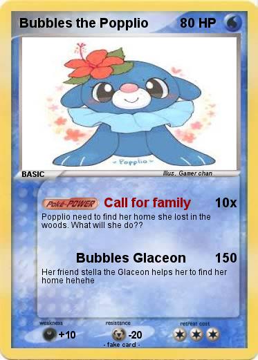 Pokémon Bubbles the Popplio - Call for family - My Pokemon Card