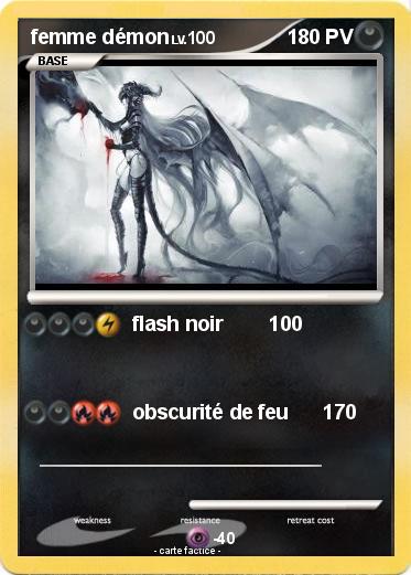 Pokémon femme demon - flash noir 100 - Ma carte Pokémon