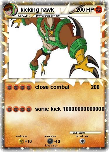 Pokémon kicking hawk - close combat - My Pokemon Card