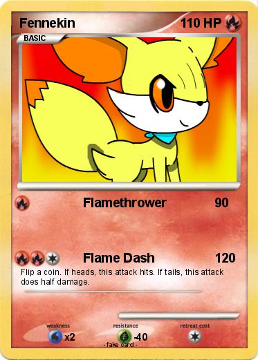 Pokémon Fennekin 187 187 - Flamethrower - My Pokemon Card