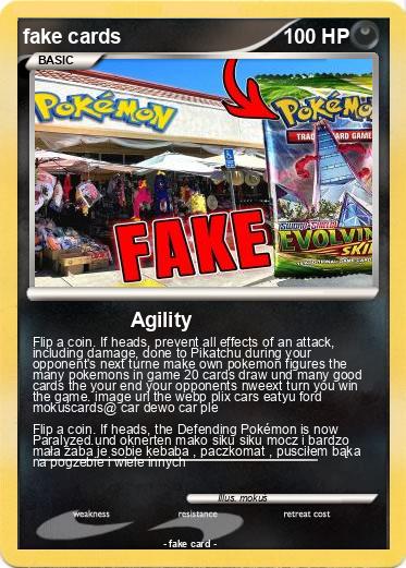 Pokémon fake cards 3 3 - Agility - My Pokemon Card