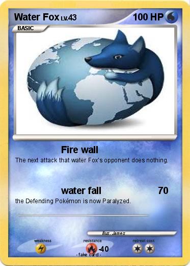 Pokémon Water Fox 2 2 - Fire wall - My Pokemon Card