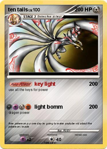 Pokémon ten tails 15 15 - key light - My Pokemon Card
