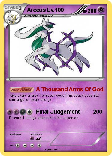 Pokémon Arceus Lv 100 63 63 - A Thousand Arms Of God - My Pokemon Card